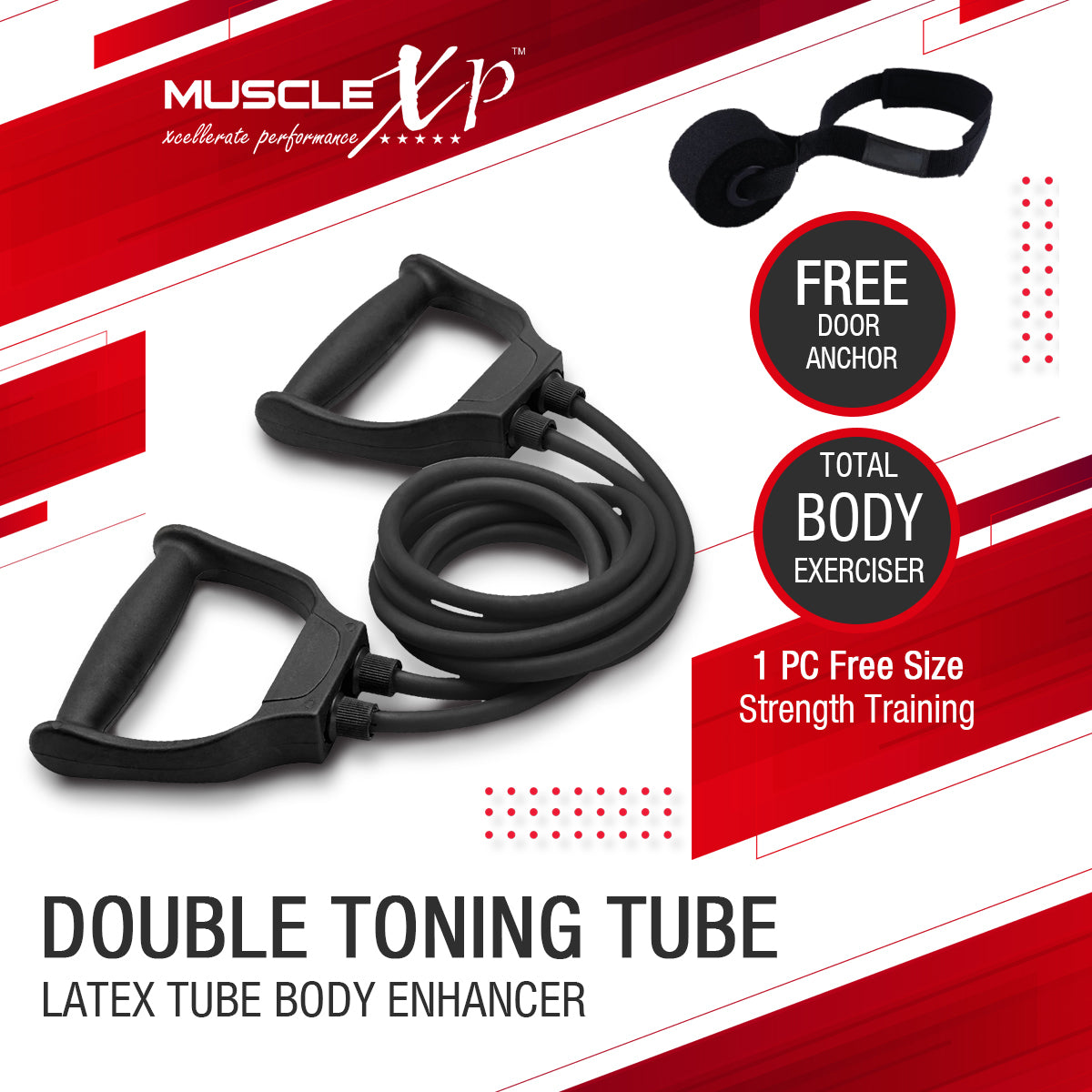 DrFitness+ Double Toning Tube Latex Tube – MuscleXP