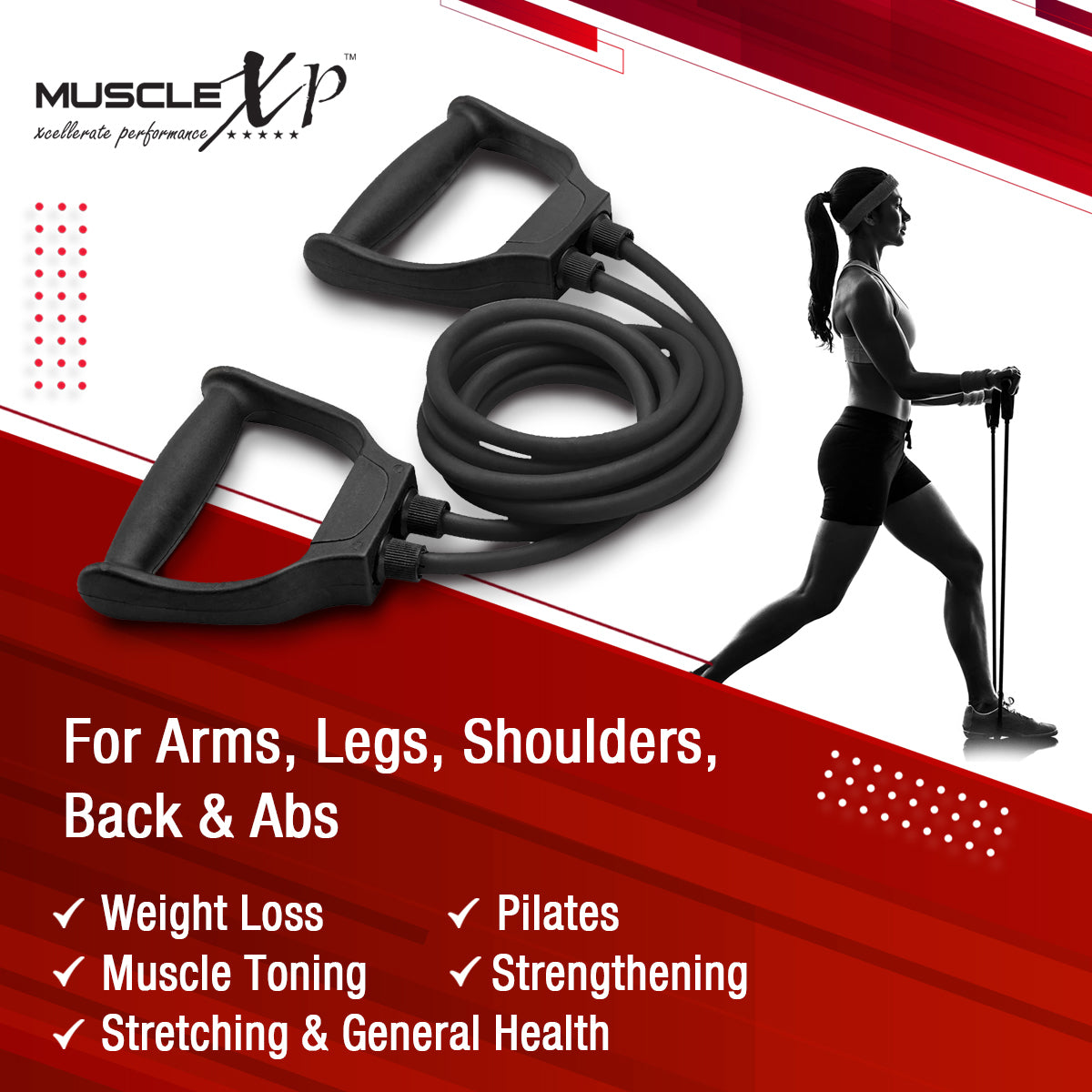 DrFitness+ Double Toning Tube Latex Tube – MuscleXP