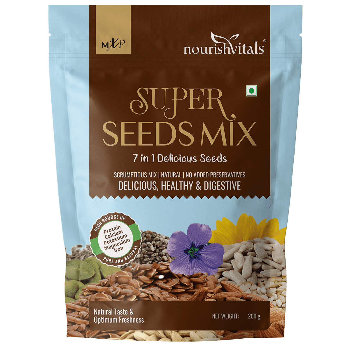 NourishVitals Super Seeds Mix 7 in 1, 200g – MuscleXP
